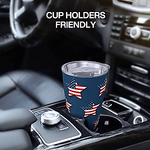 HQFFPOO 20 oz Tumbler with Lid and Straws Coffee Travel Mug Stainless Steel Cups Insulated Coffee Mug Leak Proof for Women, Sports, Outdoor, Gym, Men - 4th July