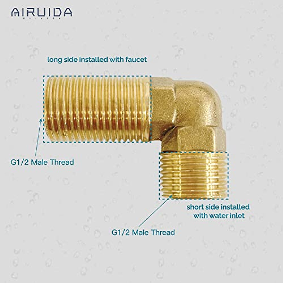Airuida Installation kit for Wall Mount Commercial Sink Faucets Connector Set Stainless Steel Commercial Kitchen Prep Utility Sink G1/2" Male 90 Degree