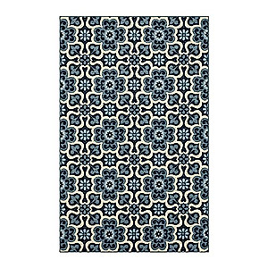Mohawk Home Soho Marjorelle Gardens Floral Printed Area Rug, 5'x8', Blue