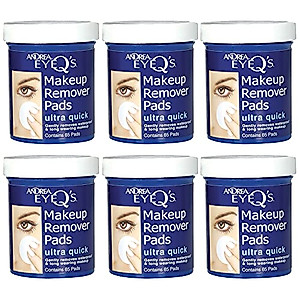 Andrea Eye Q's Ultra Quick Eye Makeup Remover Pads, 65-Count (Pack of 6)