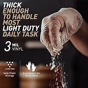 OKIAAS Disposable Gloves L, Food Safe| Latex-Free and Powder-Free Clear Vinyl Gloves for Cooking, Food Prep, Household Cleaning | Medium,100 Counts/Box