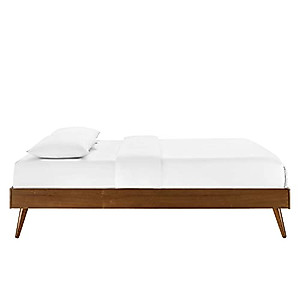 Modway Margo King Wood Platform Bed Frame in Walnut