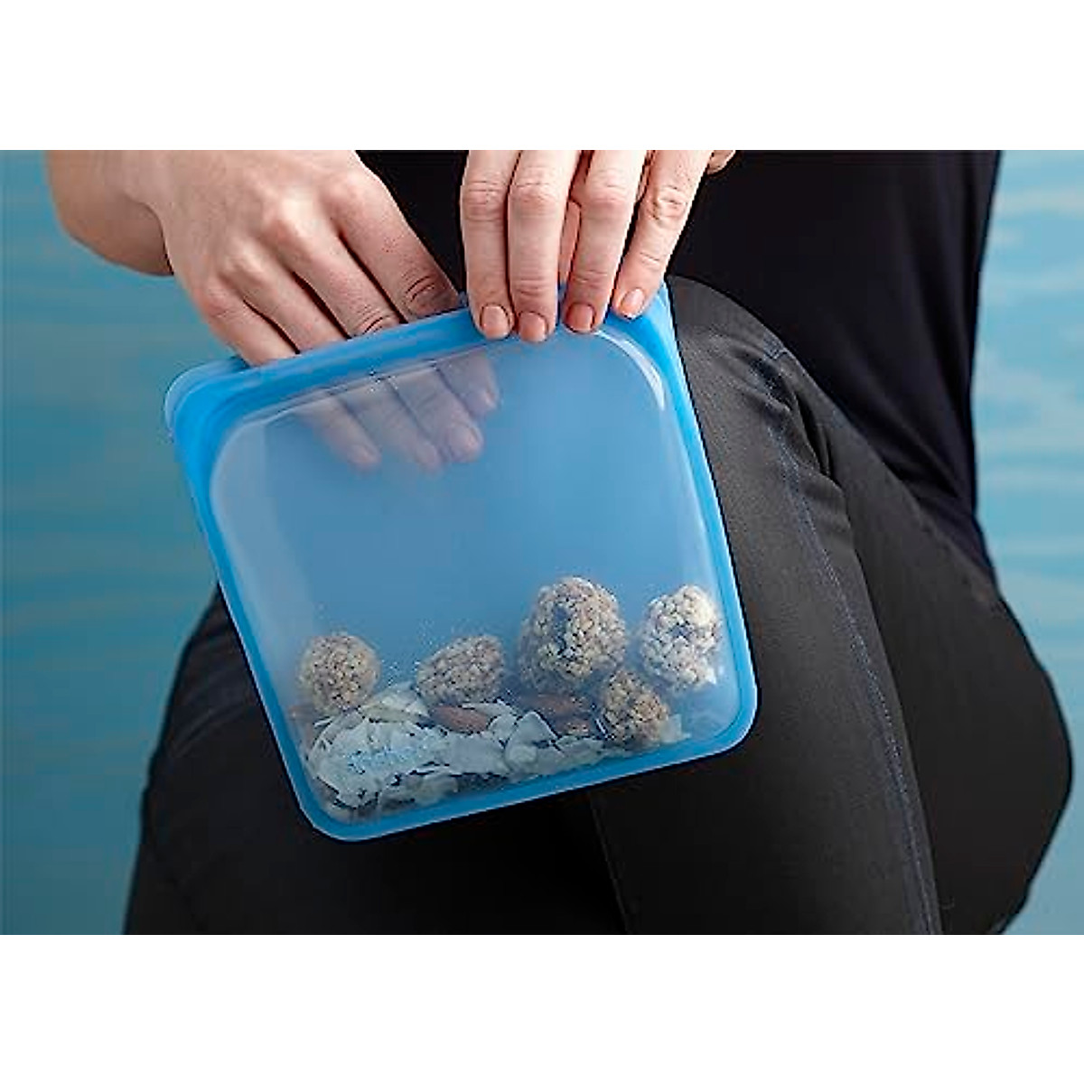 Stasher Reusable Silicone Storage Bag, Food Storage Container, Microwave and Dishwasher Safe, Leak-free, Sandwich, Amethyst