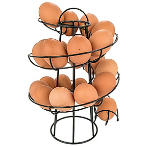 Southern Homewares Egg Skelter Deluxe Modern Spiraling Dispenser Rack Black