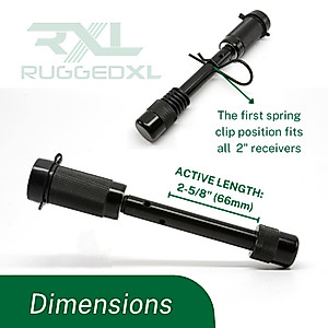 Tiger Lock 5/8" Black Trailer Hitch Locking Pin - Anti-Rattle Tow Hitch Receiver Lock, fits Class III - V Hitches with 2" and 2.5" Receivers