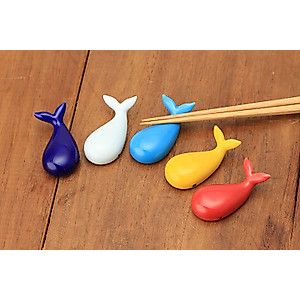 Hamamotou, 29-24 Chopsticks Holder, Colored Glazed Whale, Red, Set of 2, Approx. 0.9 x 0.9 x 0.5 inches (2.2 x 2.2 x 1.2 cm)