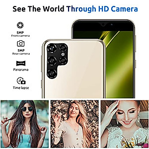 Xgody X60 4G LTE Smartphone Unlocked, 6 Inch QHD Waterdrop Screen, 2GB RAM+16GB ROM, Dual Sim Slots Android Cell Phone, 5MP+5MP Camera, Face Unlock, 3000mAh, AT&T/T-Mobile Smart Phones (Gold)