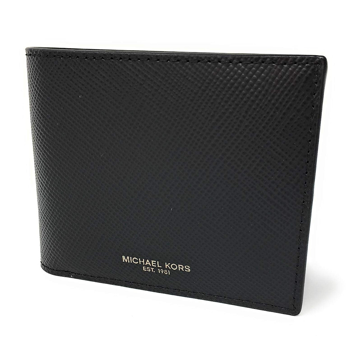 Michael Kors Men's Harrison Billfold with Passcase Leather Wallet No Box Included,slim (Black)