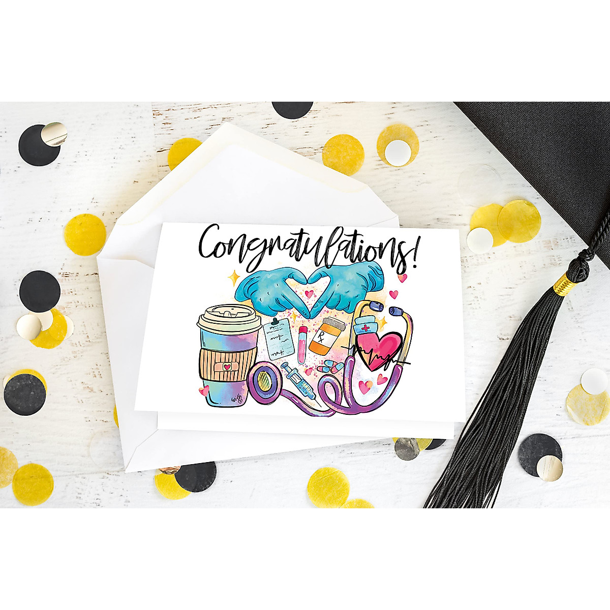 Red Door Inspirations Nursing School Graduation Card, Includes single card and envelope. (Nursing Graduate Card)