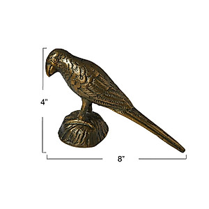 Decorative Embossed Aluminum Bird, Antique Gold Finish