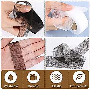 Outus Iron on Hem Tape Fabric Fusing Hemming Tape Wonder Web Adhesive Hem Tape for Pants Each 27 Yards, 2 Pack (Black, White, 1 Inch)
