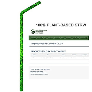200 Count 100% Plant-Based Compostable Straws - Plasticless Biodegradable Flexible Drinking Straws - A Fantastic Eco Friendly Alternative to Plastic Straws