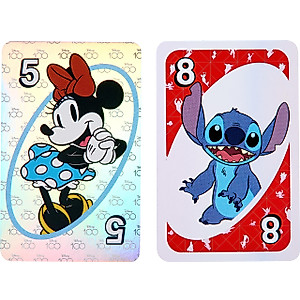 Mattel Games UNO Disney 100 Card Game in Storage & Travel Tin for Kids, Adults & Family Night, Collectible Game