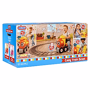 Little Tikes® Cozy Train Scoot Ride-On with Track, Under Seat Storage and Working Bell for Indoor & Outdoor Train Themed Play for Preschool Kids, Boys, Girls Ages 1-5 Years