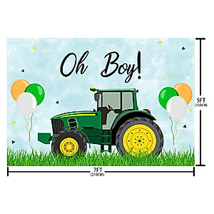 ABLIN 7x5ft Tractor Baby Shower Backdrop for Boy Oh Boy CQ233 0