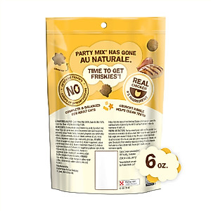 Purina Friskies Natural Cat Treats, Party Mix Natural Yums With Real Chicken & Vitamins, Minerals & Nutrients - (Pack of 6) 6 oz. Pouches