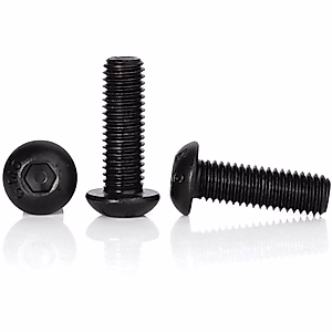 50 Pcs M5-0.8 x 12mm Button Head Socket Cap Screws, 10.9 Grade Alloy Steel, Allen Socket Drive, Black Oxide Finish, Full Thread (10.9 Grade,M5-0.8 x 12mm,50 Pcs)