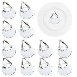 50Pcs Invisible Adhesive Plate Hanger, Vertical Plate Holders for Wall, Adhesive Plate Hanger Hooks for Plate Pictures Wall Decor (white)