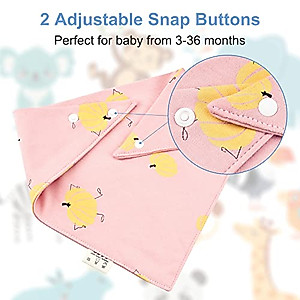 BEBOAN Baby Bandana Drool Bibs, 10-Pack Newborn Bibs for Toddler Girls Drooling Teething, 100% Organic Cotton Soft and Absorbent Baby Bibs, Adjustable Size (Boy)