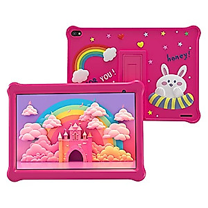 COOPERS Kids Tablet 10 inch, Android Tablets for Kids 32GB ROM 512GB Expand, Parental Control Toddler Tablet, GMS Certified, Kids Software Pre-Installed, WiFi, Dual Camera,with Shockproof Case, Red