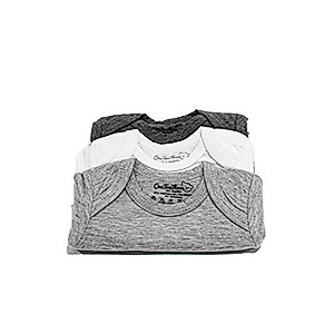 123 Bear Baby 3-Pack Cotton Spandex Long-Sleeve bodysuits unisex boy girl (Gray Long-Sleeve, Newborn)