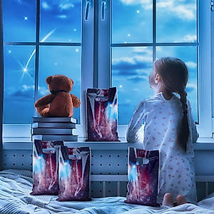 50 Packs Galaxy Party Favor Bags Candy Favor Bags Goodie Bags Galaxy Party Supplies Outer Space Party Favors Treat Bags Starry Plastic Gift Bags for Kids Birthday Party Baby Shower (Purple Galaxy)