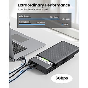 ORICO 3.5'' Hard Drive Enclosure for 2.5/3.5inch HDD/SSD USB 3.0 to SATA III HDD Enclosure with 12V Power Adapter Up to 18TB Support UASP-3521U3