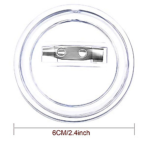 Chinco 50 Pack Acrylic Button Pins Badge Clear Pins Buttons Badges Kit for Christmas Craft Supplies, DIY Badges (2.4 Inch)