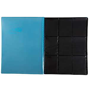 Monster 9 Pocket Trading Card Binder - Holofoil Aqua Blue Album, Anti-Theft TCG Protection w Side Loading Padded Pockets, Double Sided, Holds 360 Cards, For Sports, Gaming, Kpop, Christmas Gift