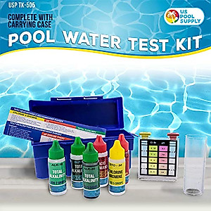 U.S. Pool Supply Premium 5-Way Swimming Pool & Spa Test Kit - Tests Water for pH, Chlorine, Bromine, Alkalinity and Acid Demand - Maintain Properly Balanced Chemical Levels, Algae Sanitizer Indicator