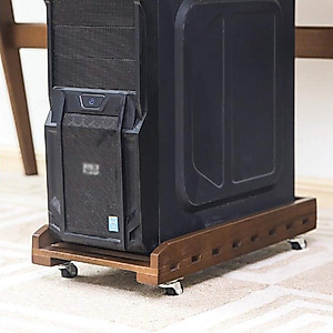 YGCBL Multifunction Portable Hand Trucks,Trolleywood Platform Dolly Transport Roller Dollies Oak Cool Down Computer Host Tray Rack Universal Wheel Living Room 40Kg Capacity, 2 Colors,Brown