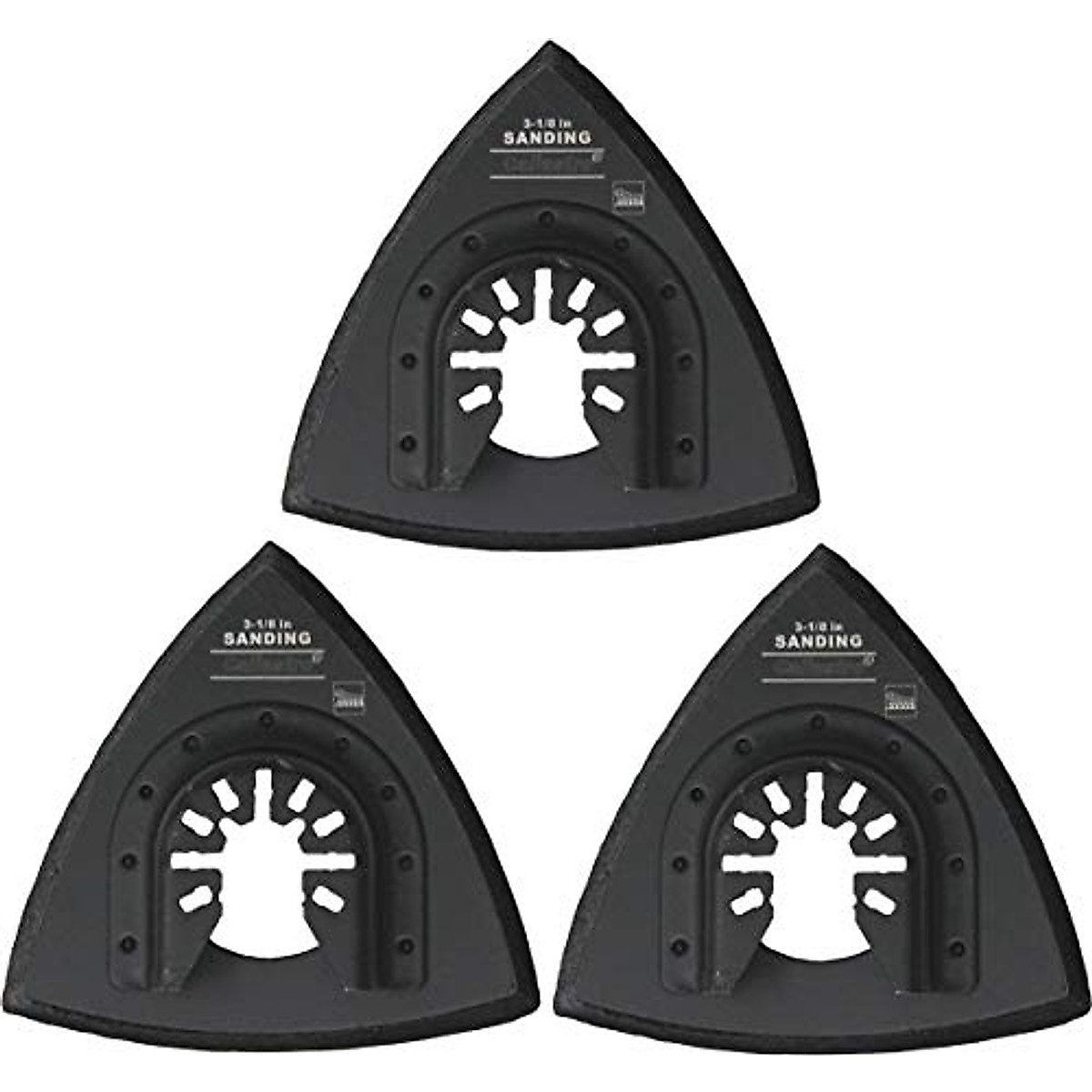 Triangle Sanding Pads for Oscillating Multitool with Universal Quick-Release - 3 Pack of 3-1/8 Inch Sander Pads for Hook & Loop Sandpaper- Caliastro