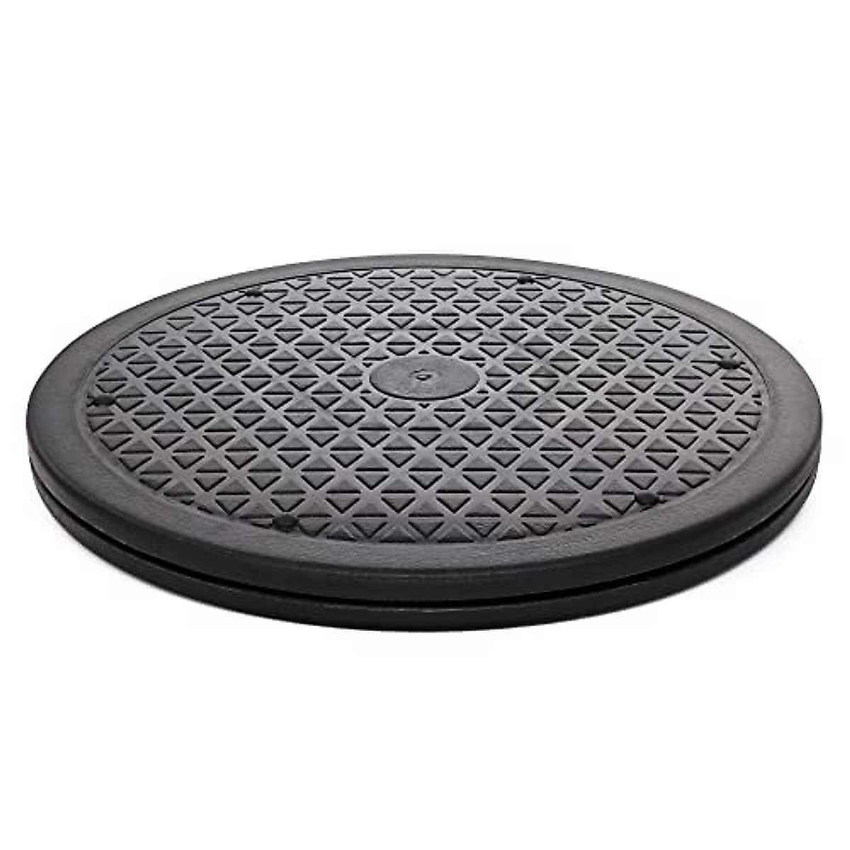 Lazy Susan Turntable Organizer, Non Skid Large Lazy Susan Turntable for Cabinet, Computer or Laptop, Plastic Turn Table, Black 10 in, 1 PC - by RamPro
