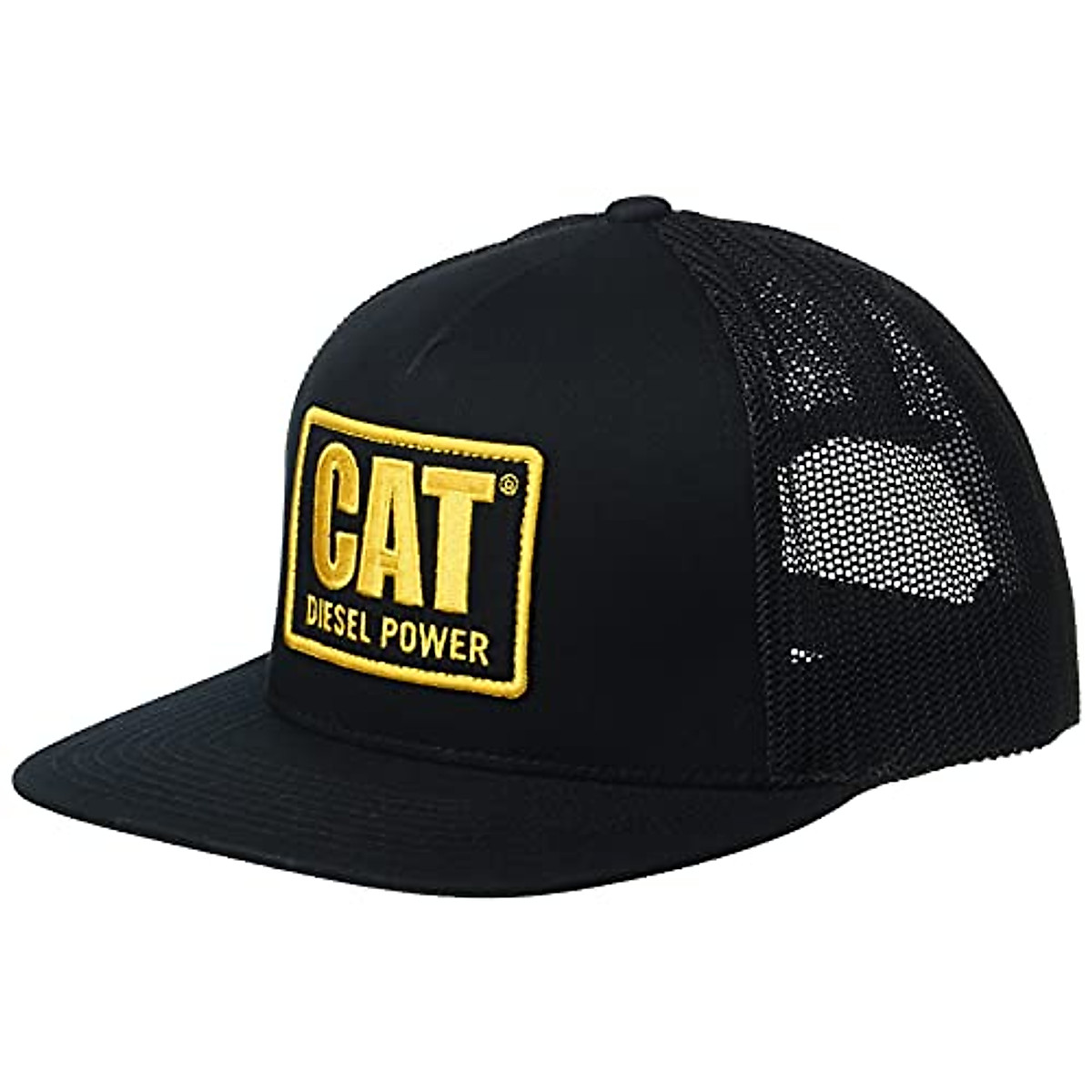 Caterpillar Men's Diesel Power Flat Bill Cap, Black, One Size