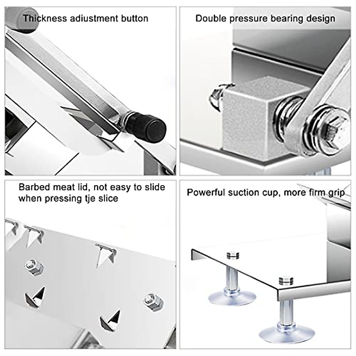 Manual Frozen Meat Slicer, Stainless Steel Meat Cutter Beef Mutton Roll Meat Cheese Food Slicer Vegetable Sheet Slicing Machine, Deli Slicer for Home Kitchen