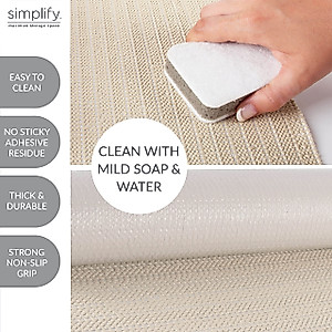 Simplify Adhesive Smooth Top Grip Liner | Shelf | Countertops| Drawers | Cabinets| Cut to Fit | Non-Slip | 10 Square Feet| Taupe | Organization | Uses
