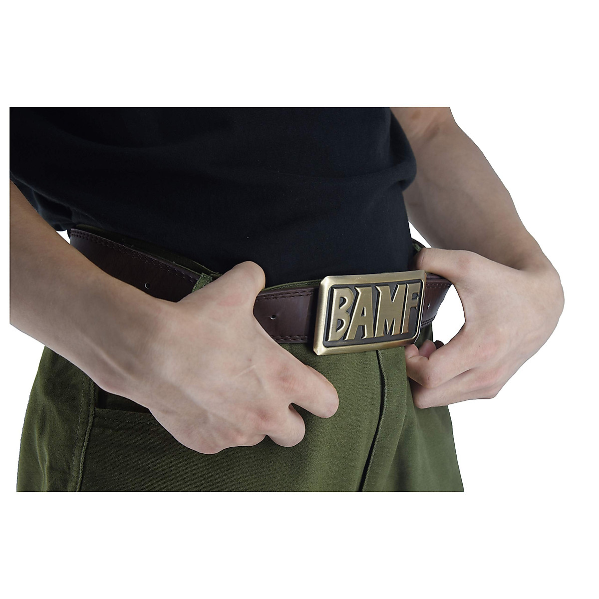DAZCOS Adjustable Brown Cosplay Belt with Bronze (Brown Style1)