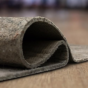 Mohawk Home 6' x 9' Non Slip Rug Pad Gripper 1/4 Thick Dual Surface Felt + Rubber Gripper - Safe for All Floors, Synthetic Fiber, Brown