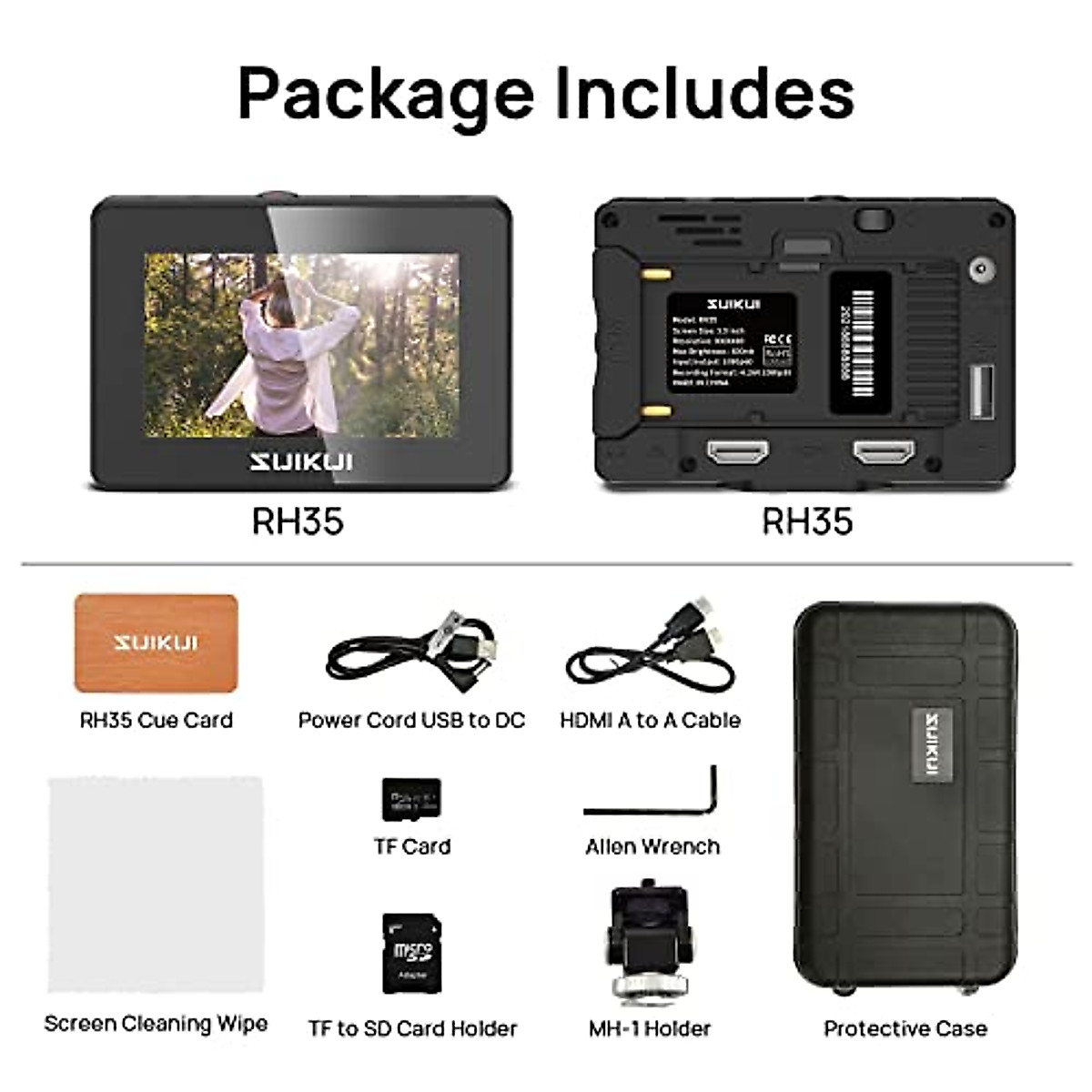 SUIKUI RH35 Unlimited Recording Camera Monitor 1080P 30FPS Capture and Photographic Stream Video Screens from HDMI