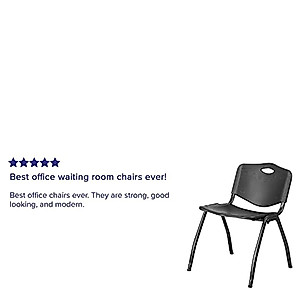 Flash Furniture HERCULES Series 880 lb. Capacity Black Plastic Stack Chair