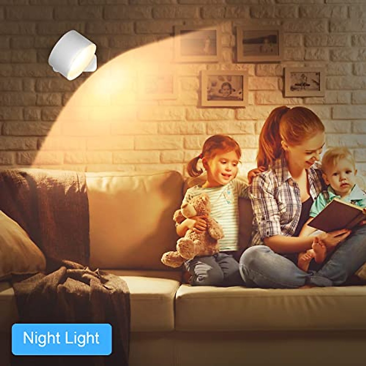 Lightess LED Wall Sconce, Wall Mounted Lamp with Rechargeable Battery Operated, 3 Brightness Level & 3 Color Temp 360°Rotate Magnetic Ball,Touch & Remote Control Wall Light for Reading Bedside