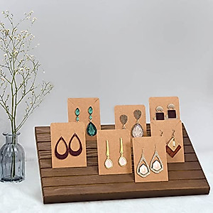 ZYP Wooden Earring Display Stands for Selling,Portable Jewelry Display Retail Earring Jewelry Organizer Stand Jewelry Showcase Rack Earring Card Holder Display with 50 Earring Cardboard