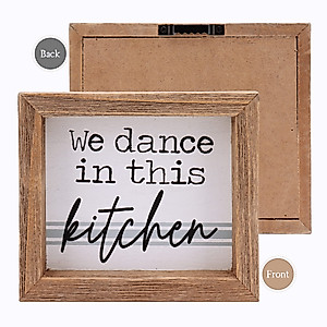 GenMous 3 Tiered Tea Towel Ladder with Cute Kitchen Sign for Farmhouse Kitchen Counter Decor, Rustic Torched Wood Hand Towel Stand, Hanging Bathroom Decorative Mini Ladder Kitchen Towel Rack Black