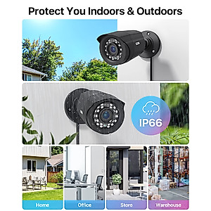 ZOSI H.265+1080p Home Security Camera System,8 Channel 5MP Lite Surveillance DVR with Hard Drive 1TB and 4 x 1080p Weatherproof CCTV Bullet Camera Outdoor Indoor with 80ft Night Vision, Motion Alerts