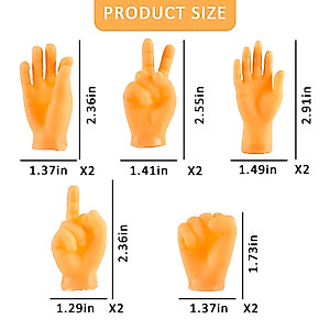 10 Pcs Tiny Hands Finger Puppets Mini Hands Little Middle Finger Hands Mini Realistic Rubber Hand Small Figurines Toys Funny Fingers for Puppet Show