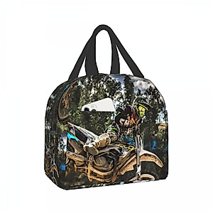 Giwawa Motocross Insulated Lunch Bag for Men Dirt-Bike Motorcycle Race Lunch Tote Bento Bag Sport Motorcyclist Food Container for Women Kids Boys Girls School Work