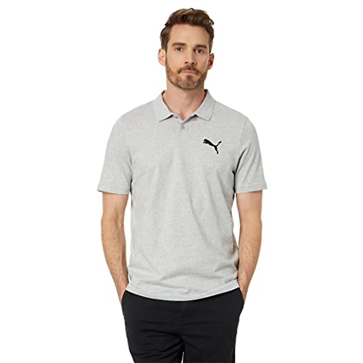 PUMA Essentials Heathered Polo Light Gray Heather LG