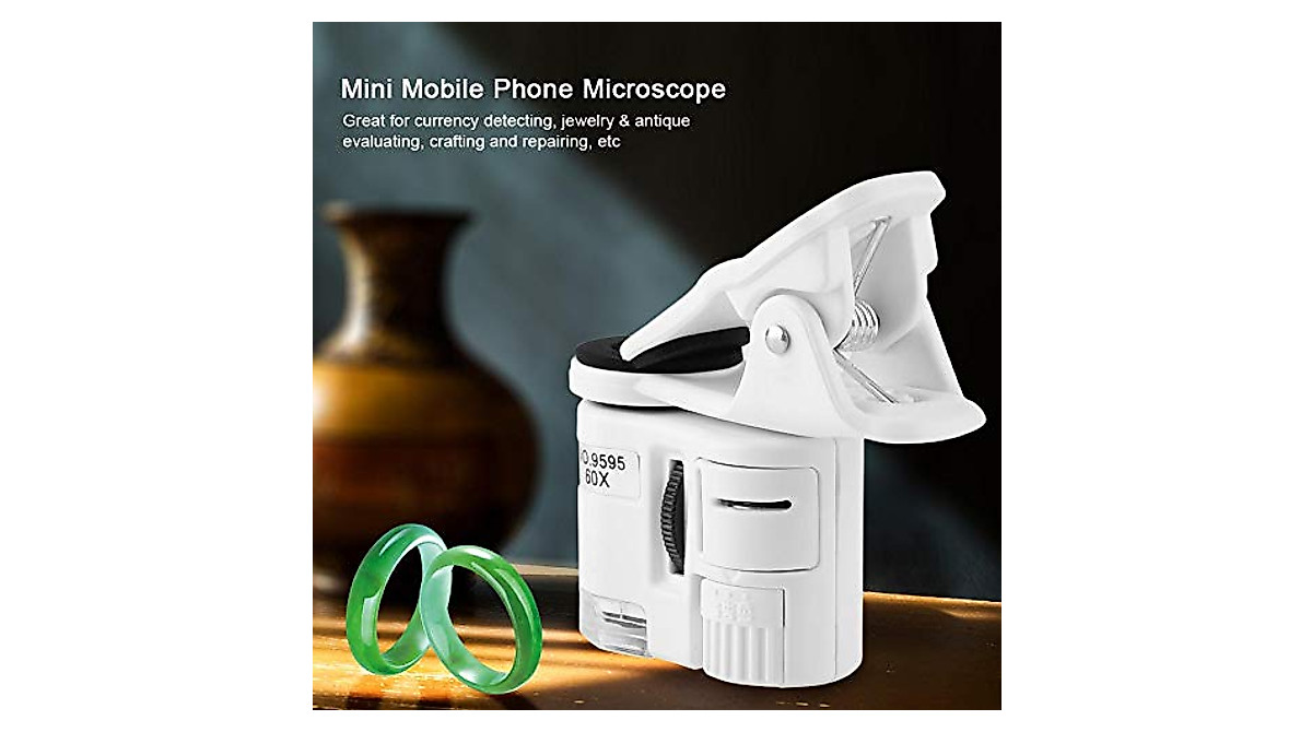 60X LED UV Light Clip-On Microscope for Mobile Phones