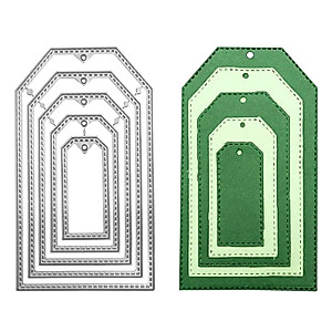 3 Sets Cuttting Dies for Card Making, FineGood Geometry Metal DIY Cutting Die Frames Die-cuts Stencils for Scrapbooking Album Decoration