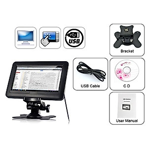 BW Portable 7 Inch USB Powered Touchscreen Monitor - Black